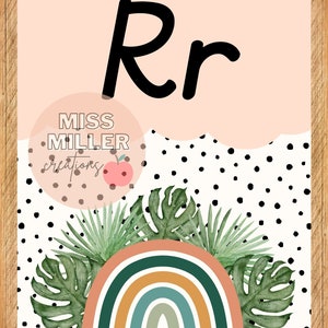 Boho Tropics Alphabet Posters - Etsy