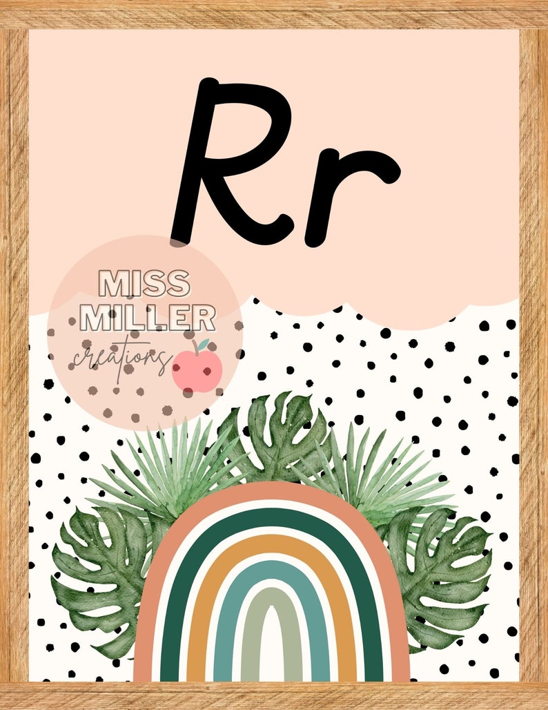 Boho Tropics Alphabet Posters - Etsy