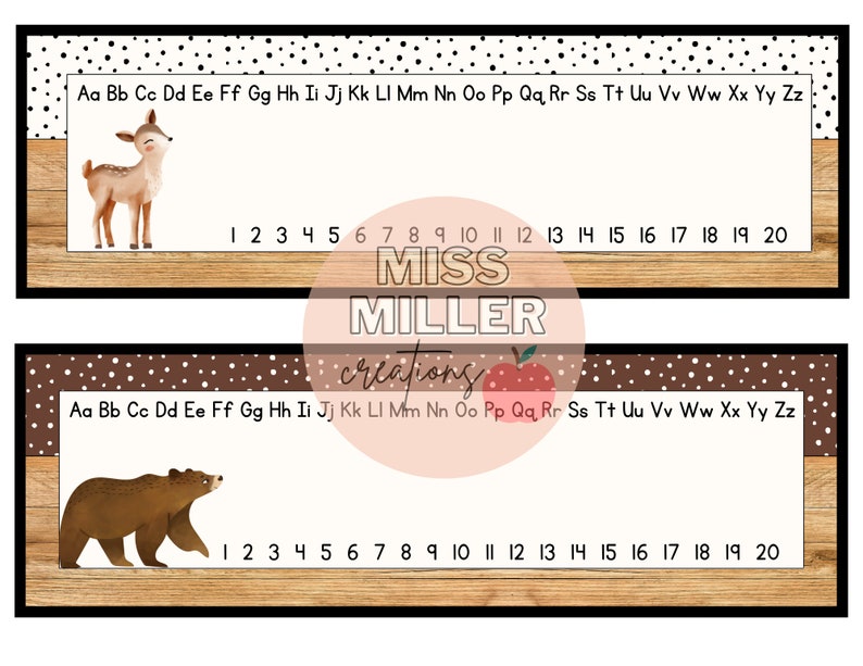 Woodland Desk Plates/name Tags [editable] - Etsy
