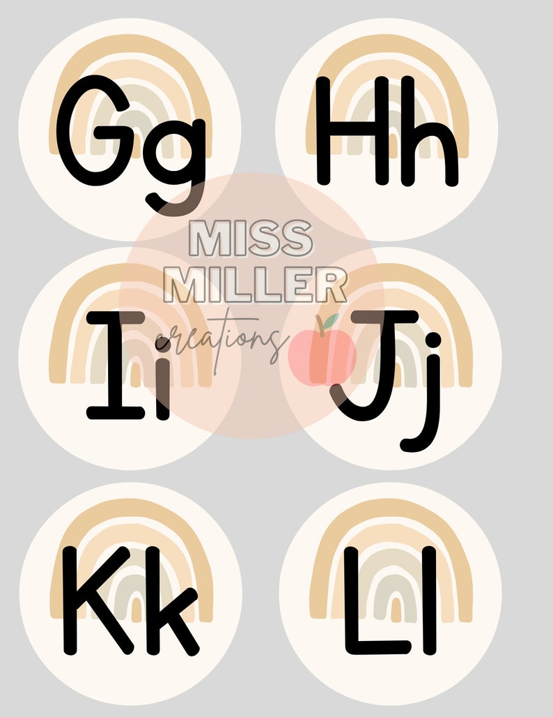 Neutral Boho Rainbow Word Wall [editable] - Etsy