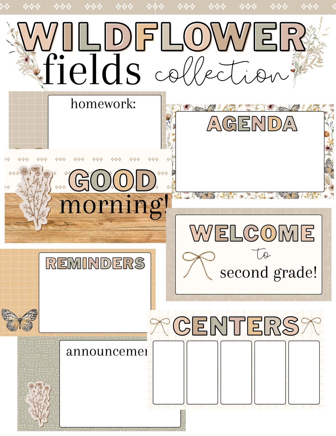 Wildflower Fields Google Slides Templates - Etsy