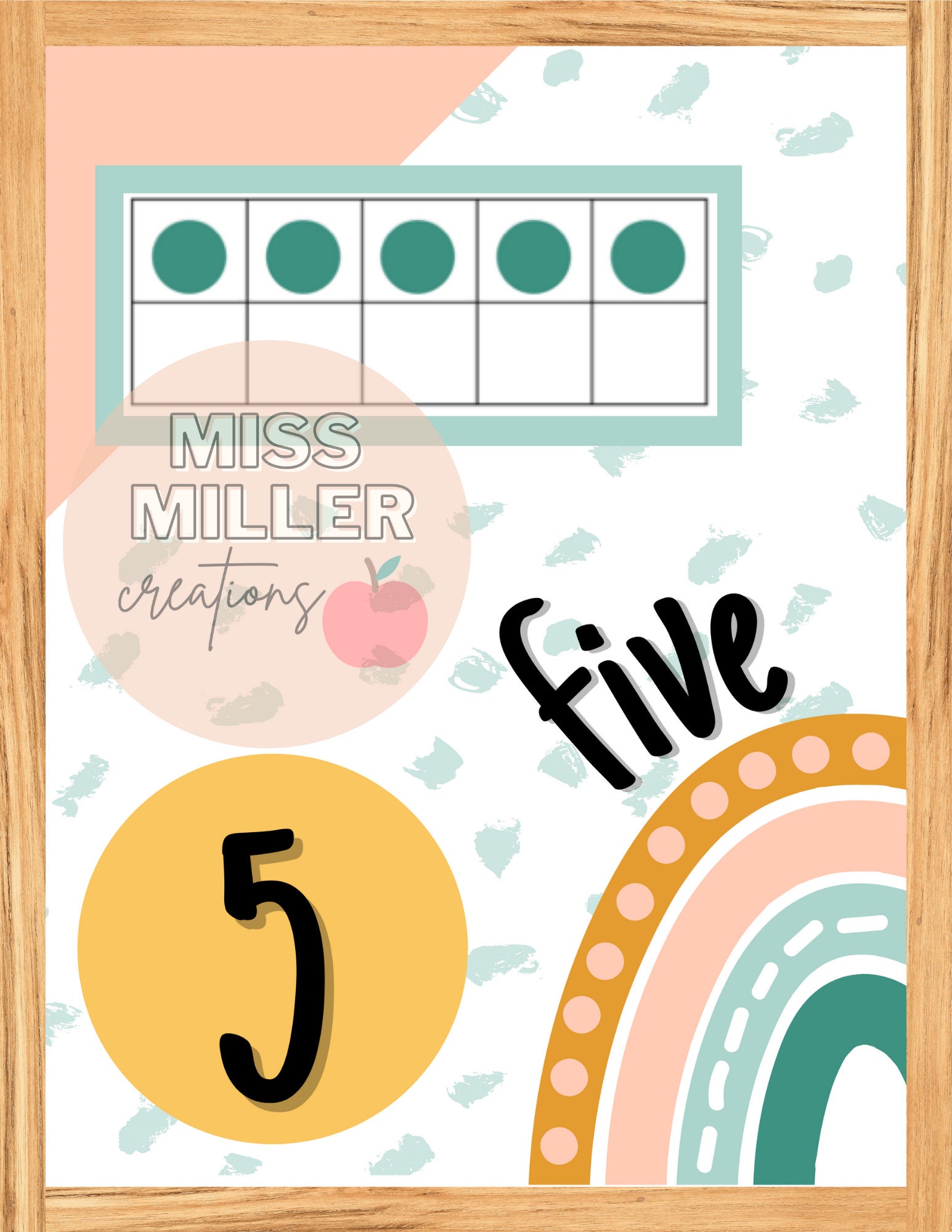 Modern Boho Rainbow Classroom Number Posters | Etsy