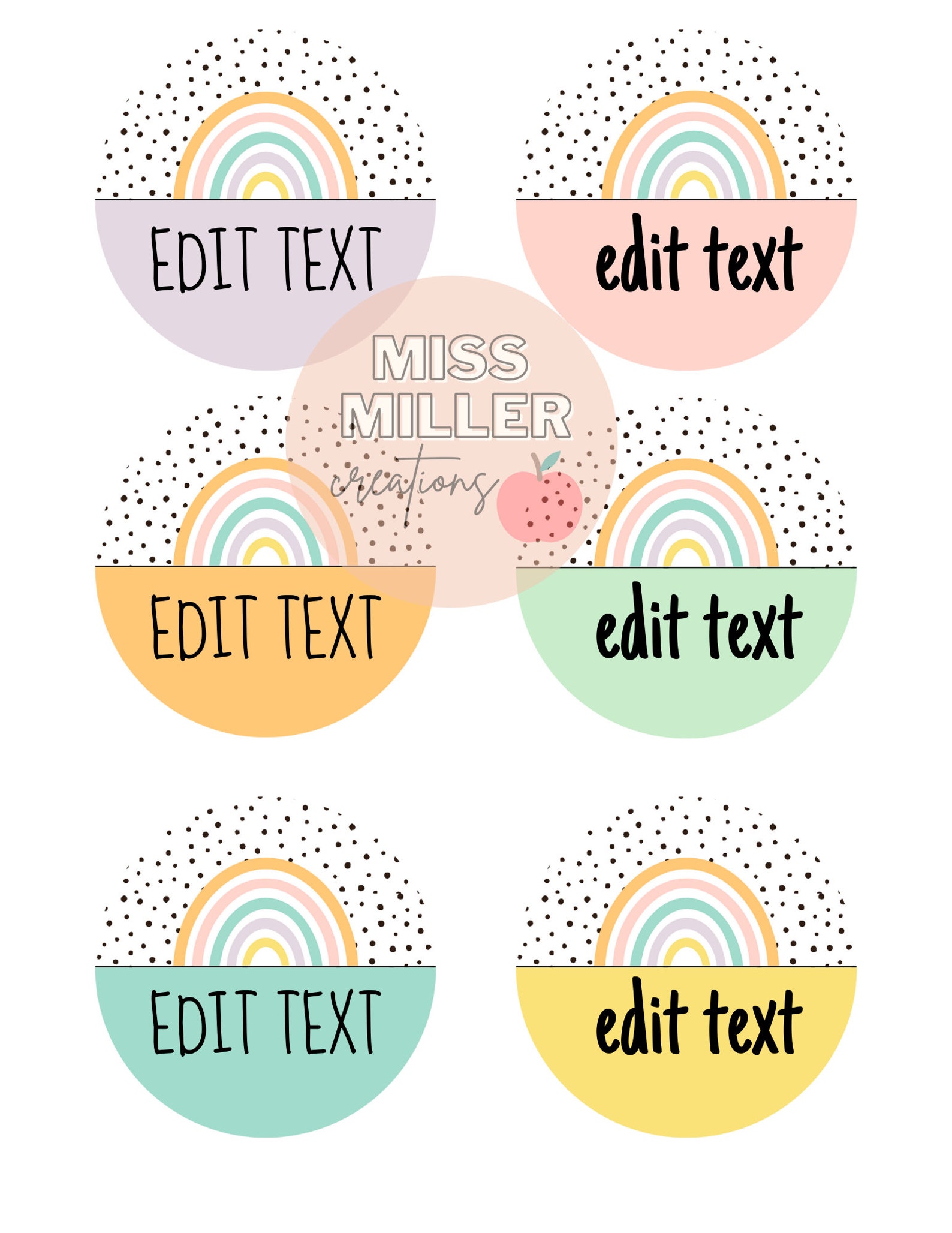 Pastel Boho Rainbow Classroom Labels editable - Etsy