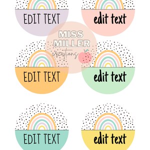 Pastel Boho Rainbow Classroom Labels [editable] - Etsy