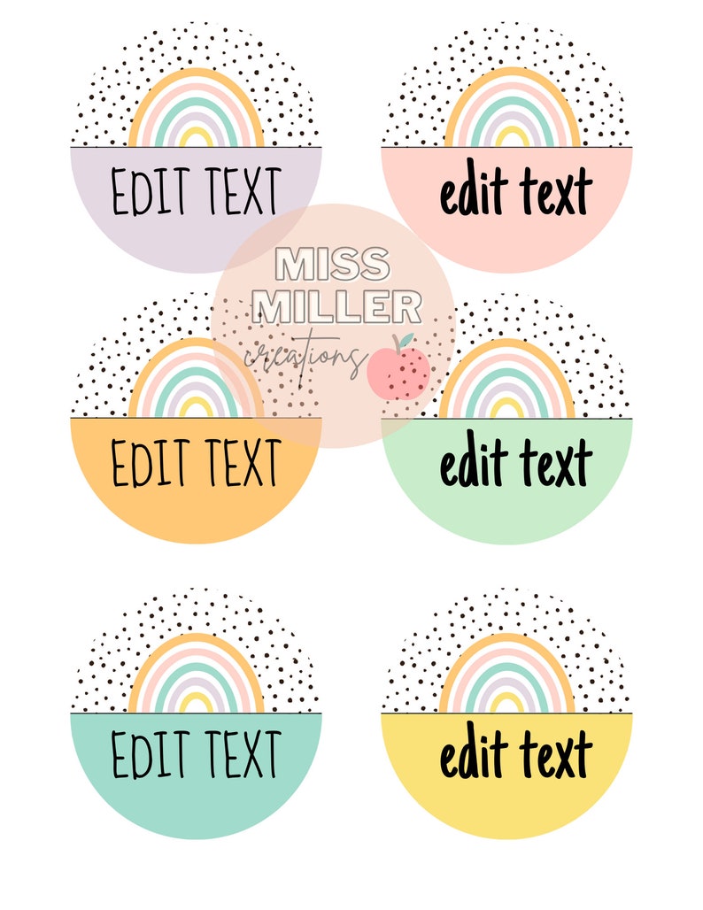 Pastel Boho Rainbow Classroom Labels editable - Etsy