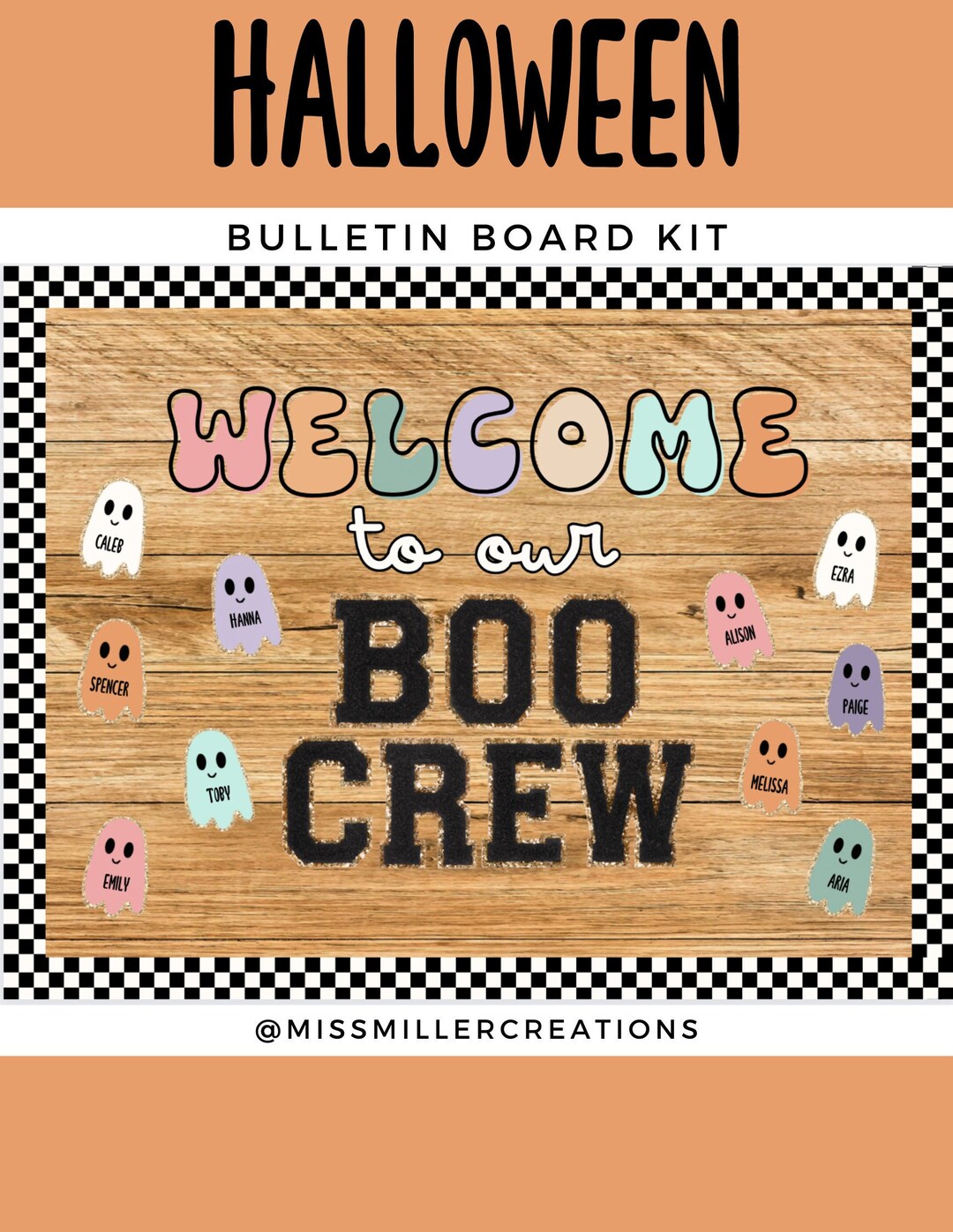 Groovy Halloween: Welcome to Our Boo Crew Bulletin Board Kit - Etsy