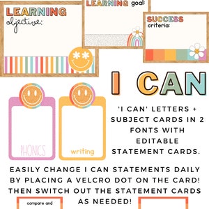 Retro Rainbow Learning Goal Posters/i Can Statements/focus Wall ...