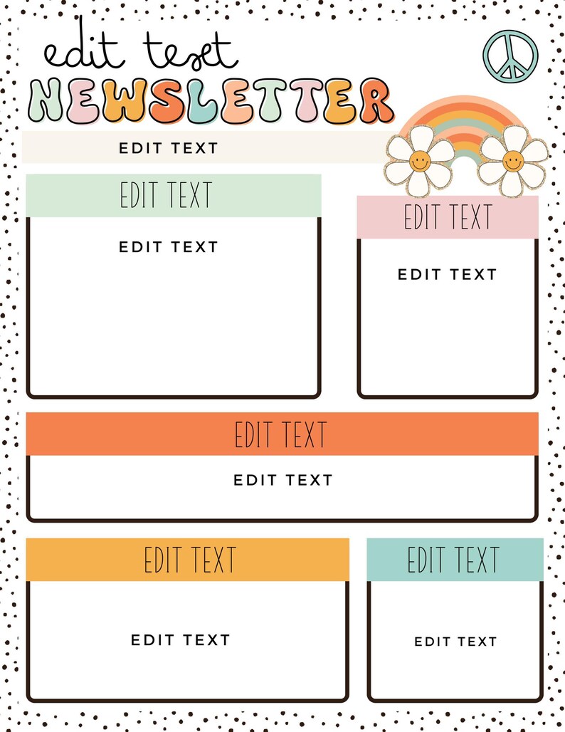 Groovy Boho Volume II Newsletter [editable] - Etsy
