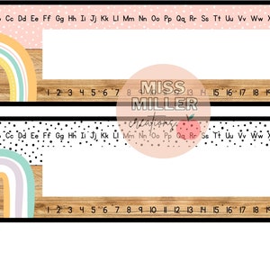 Pastel Boho Rainbow Desk Plates [editable] - Etsy