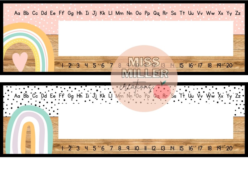 Pastel Boho Rainbow Desk Plates editable - Etsy