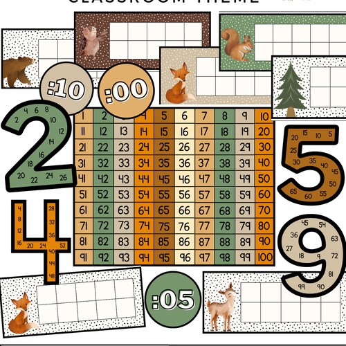 Woodland Classroom Math Displays - Etsy