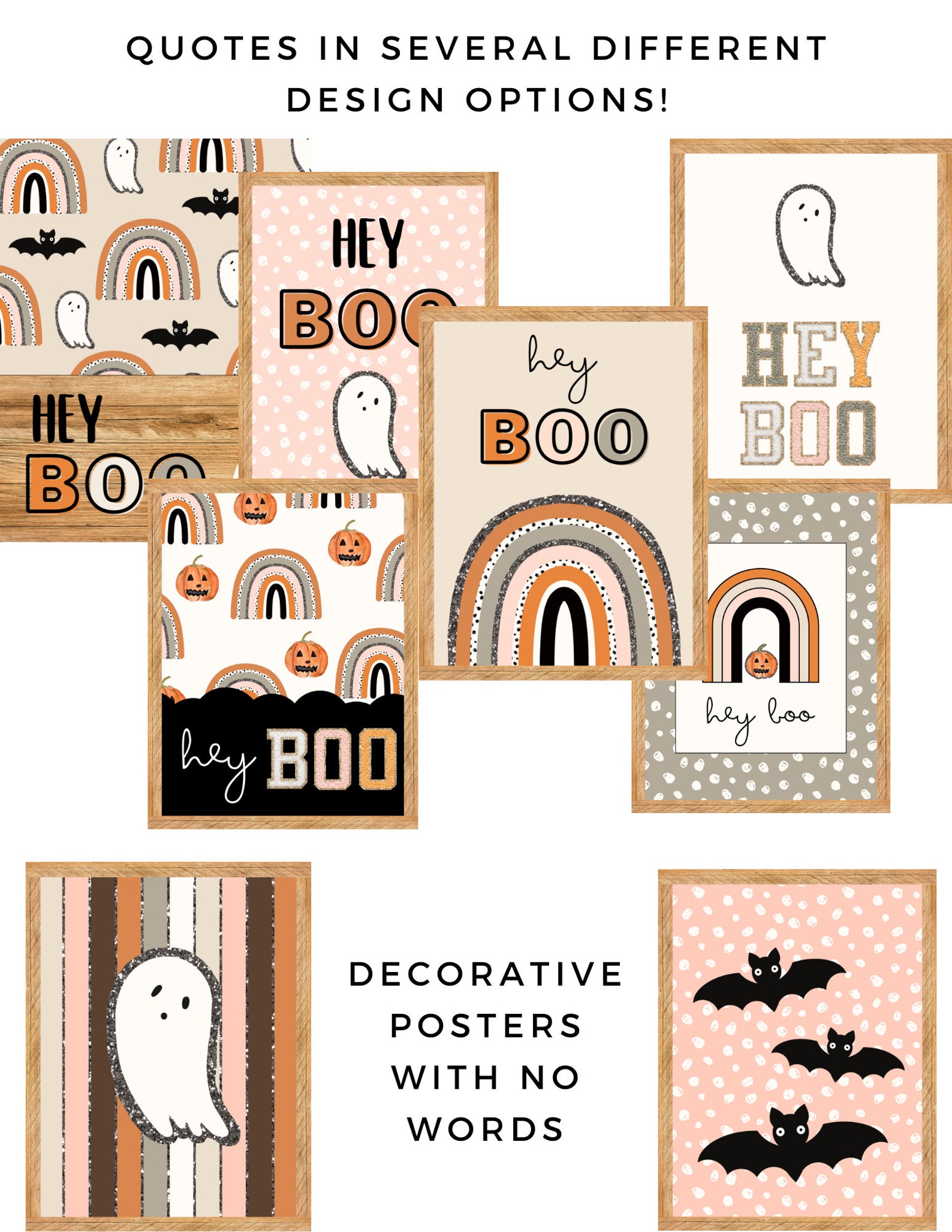 Boho Halloween Classroom Decor Posters - Etsy