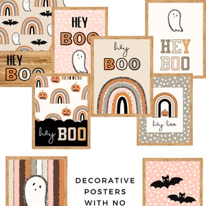 Boho Halloween Classroom Decor Posters - Etsy