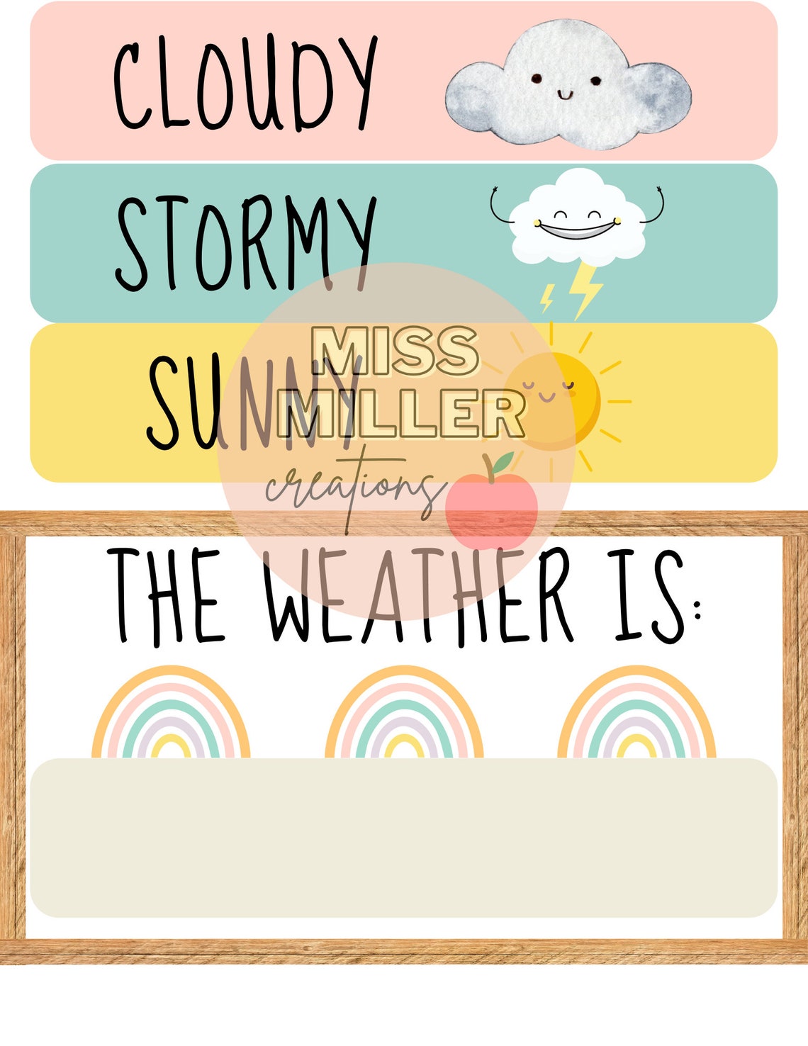 Pastel Boho Rainbow Classroom Calendar - Etsy UK