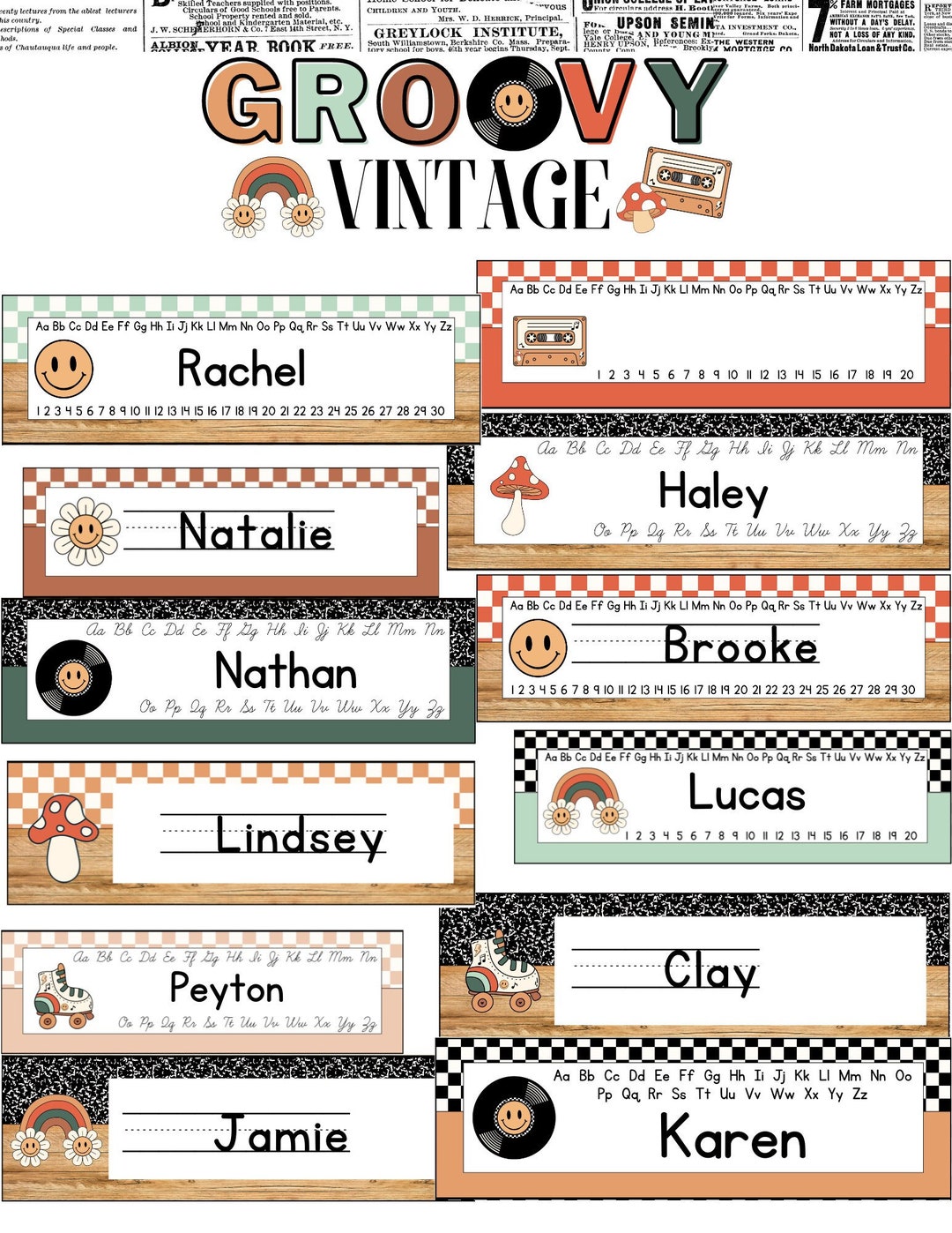 Groovy Vintage Desk Plates - Etsy