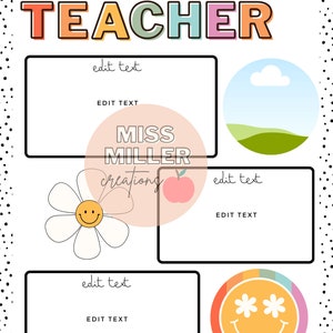 Retro Rainbow Meet the Teacher Template - Etsy