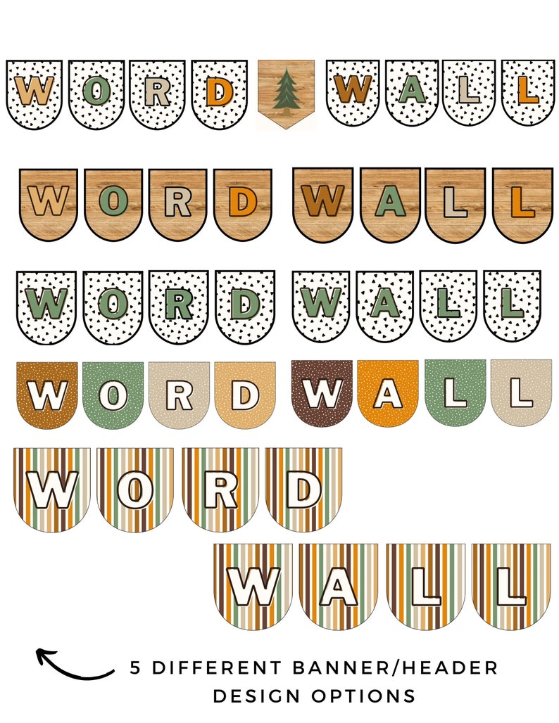 Woodland Classroom Word Wall editable - Etsy
