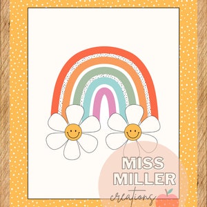 Retro Rainbow Classroom Quote Posters - Etsy