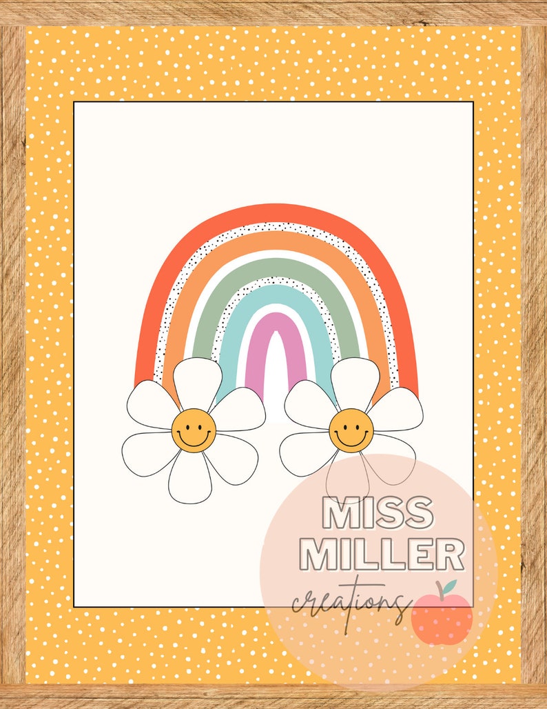 Retro Rainbow Classroom Quote Posters - Etsy