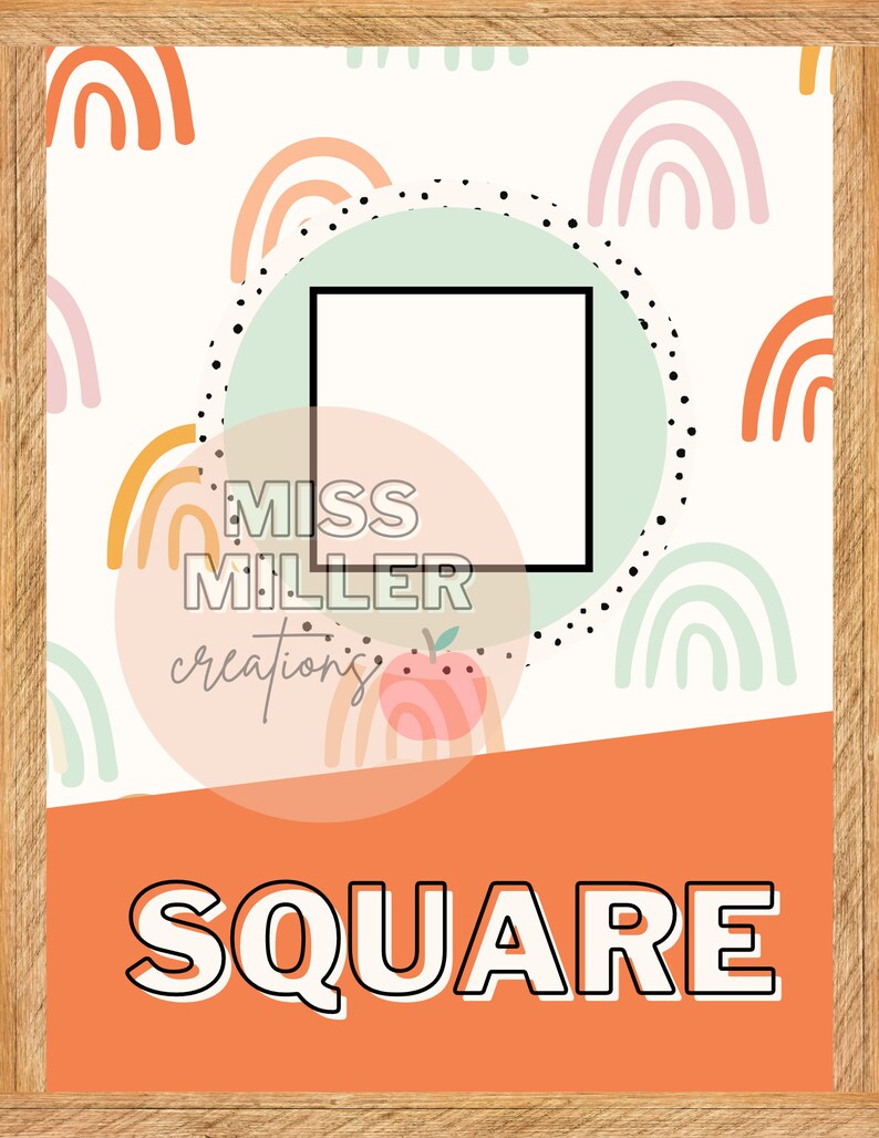 Groovy Boho Classroom Shape Posters - Etsy