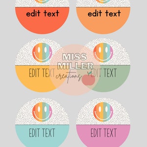 Retro Rainbow Classroom Labels [editable] - Etsy