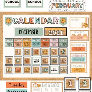 Groovy Boho Classroom Calendar - Etsy