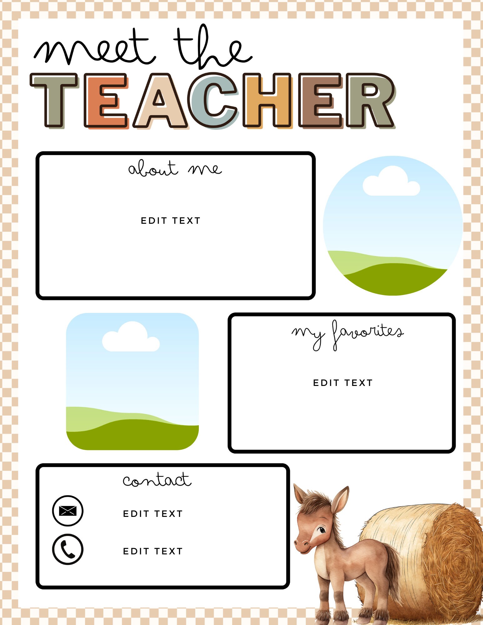 Farm Friends Meet the Teacher Template - Etsy