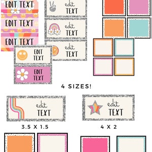 Groovy Glitter Teacher Toolbox Labels [editable] - Etsy