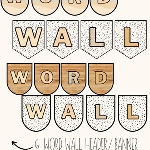 Neutral Boho Rainbow Word Wall [editable] - Etsy
