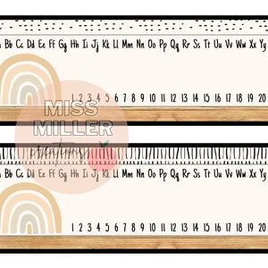 Neutral Boho Rainbow Desk Plates [editable] - Etsy