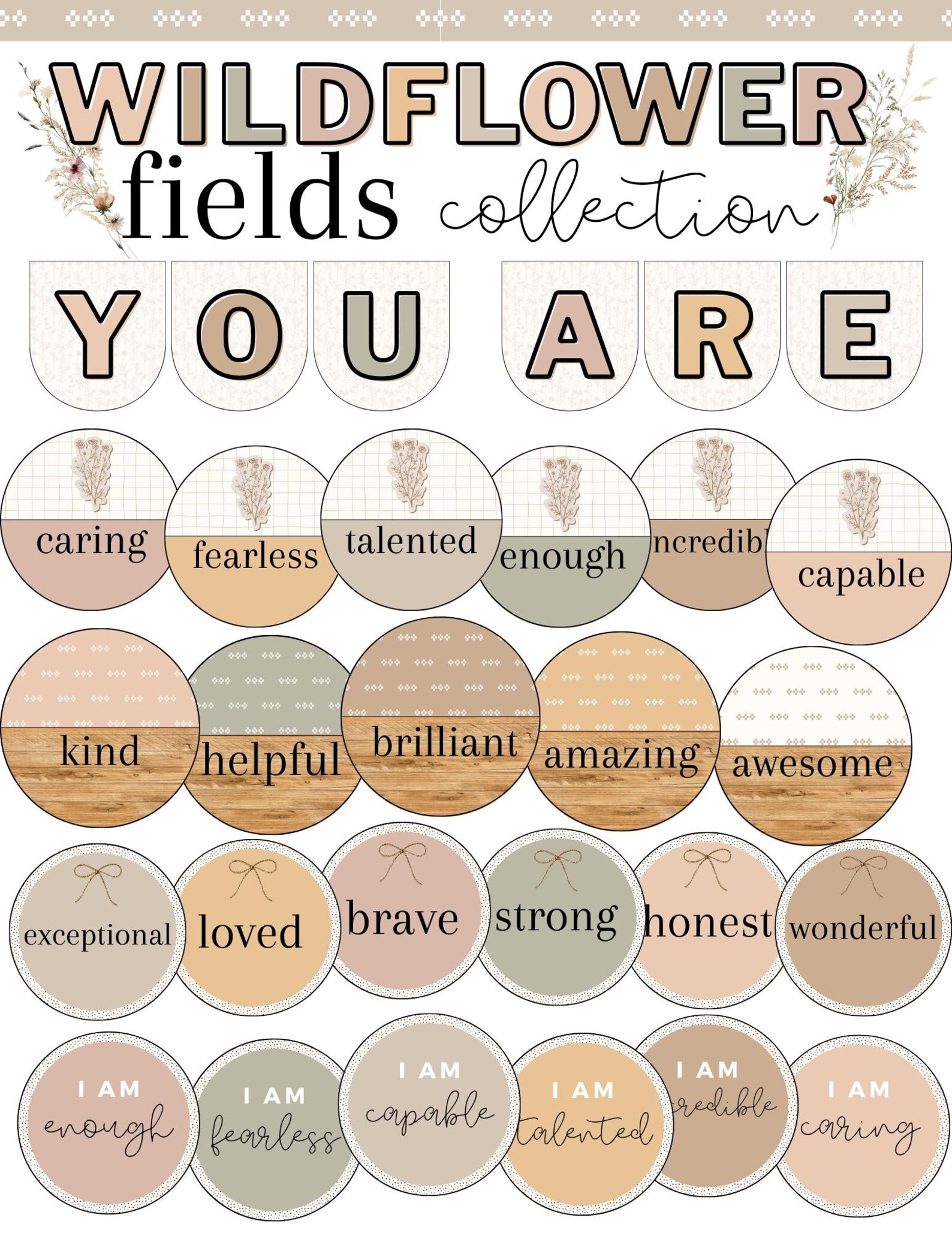 Wildflower Fields Affirmation Station - Etsy