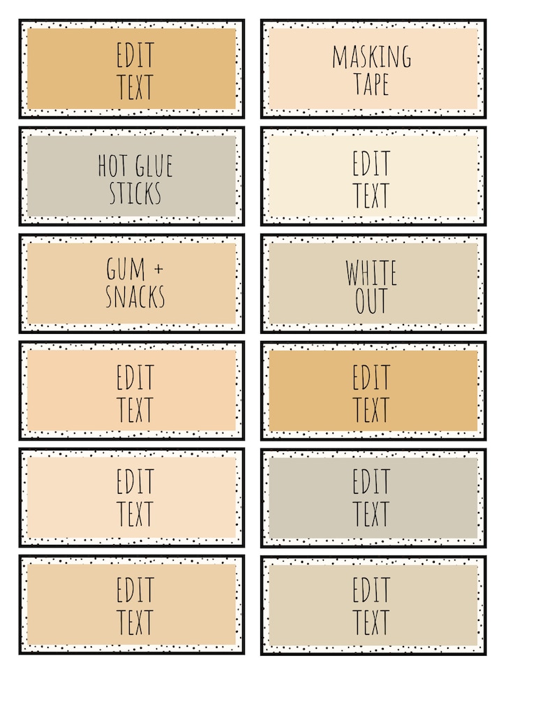 Neutral Boho Rainbow Teacher Toolbox Labels editable - Etsy