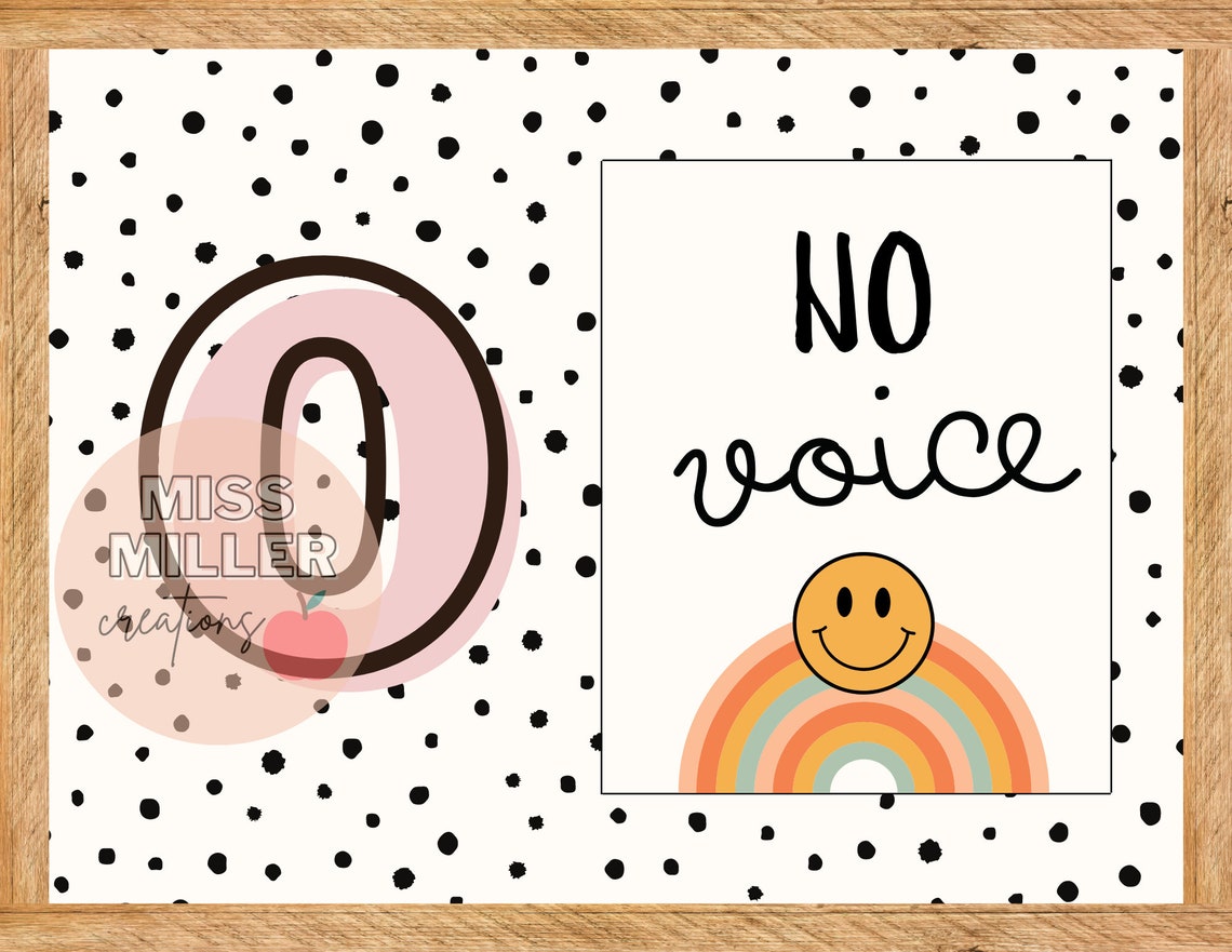 Groovy Boho Voice Level Classroom Posters [editable] - Etsy