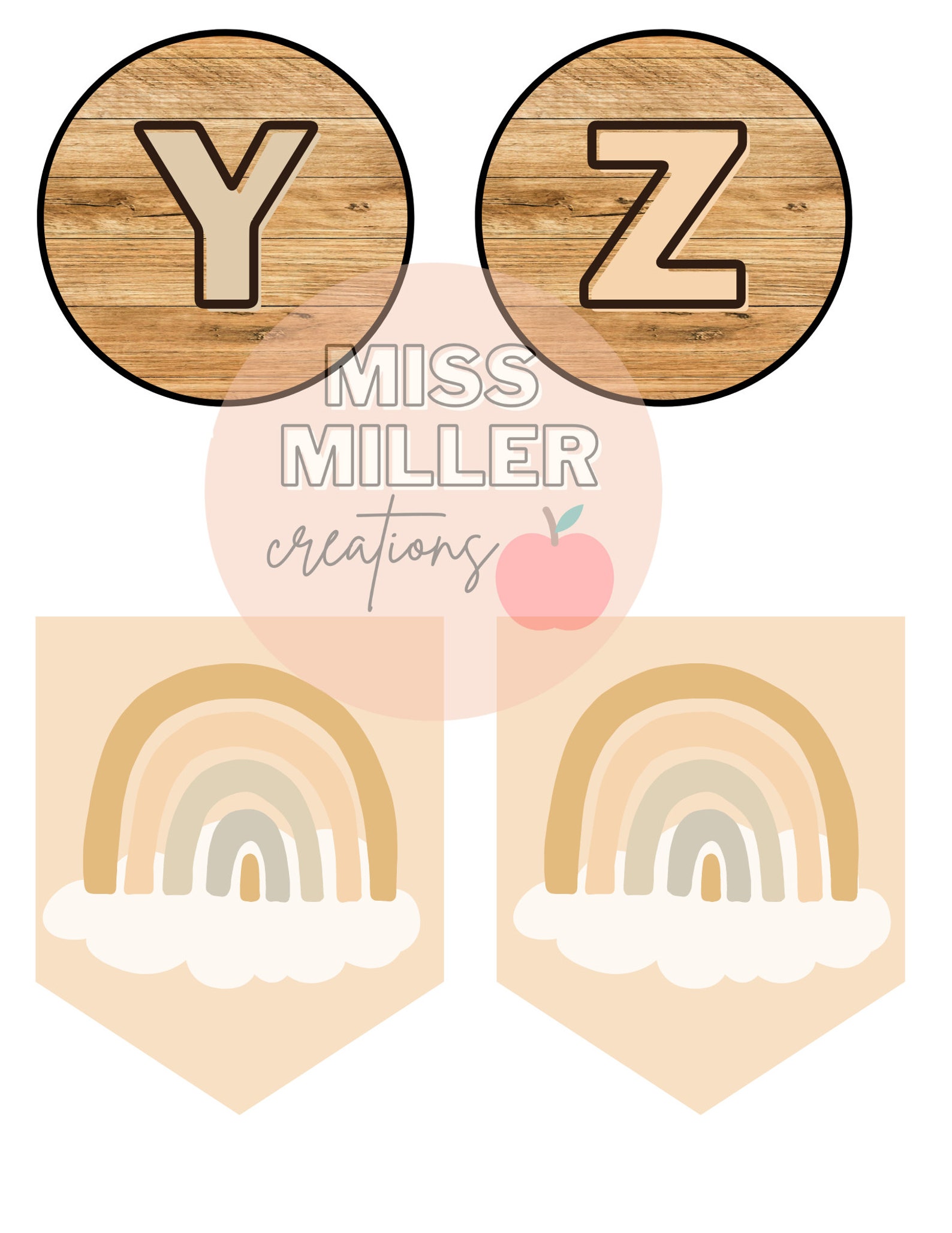 Neutral Boho Rainbow Word Wall editable - Etsy