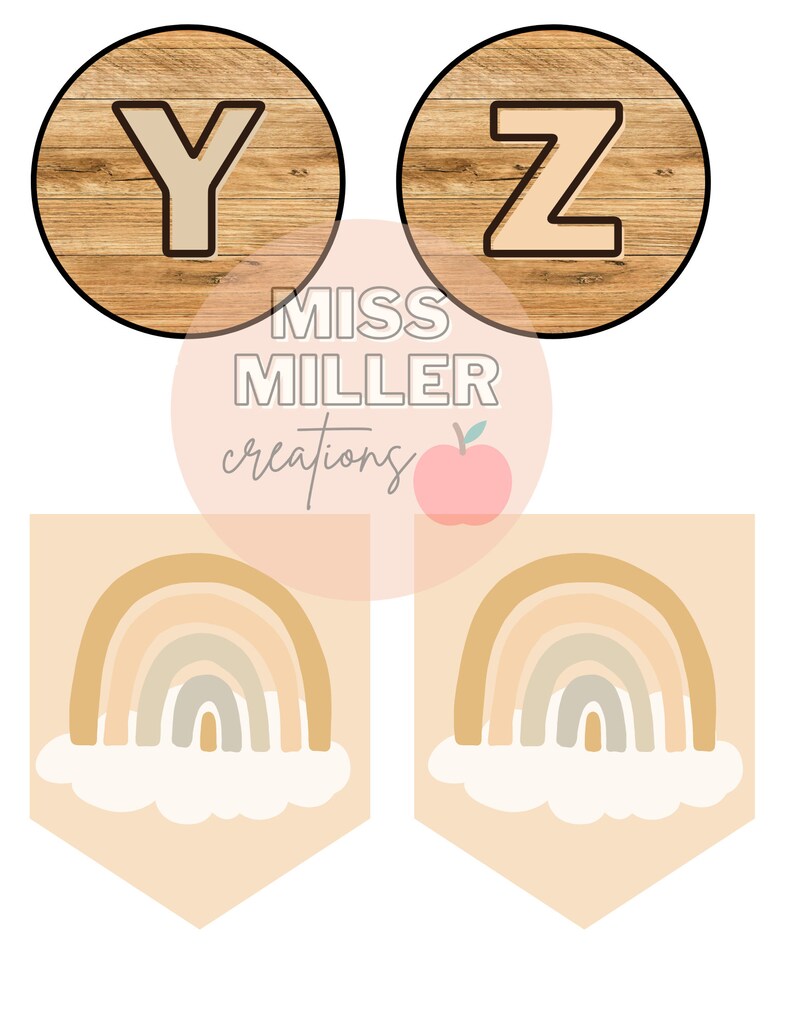 Neutral Boho Rainbow Word Wall editable - Etsy