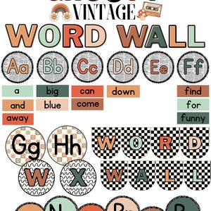 Groovy Vintage Word Wall editable - Etsy