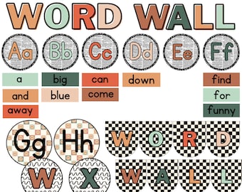 Editable Word Wall and Sight Word Cards for Retro Classroom Decor, DIY ...