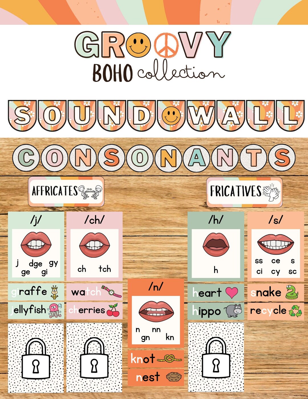Groovy Boho Sound Wall [editable] - Etsy
