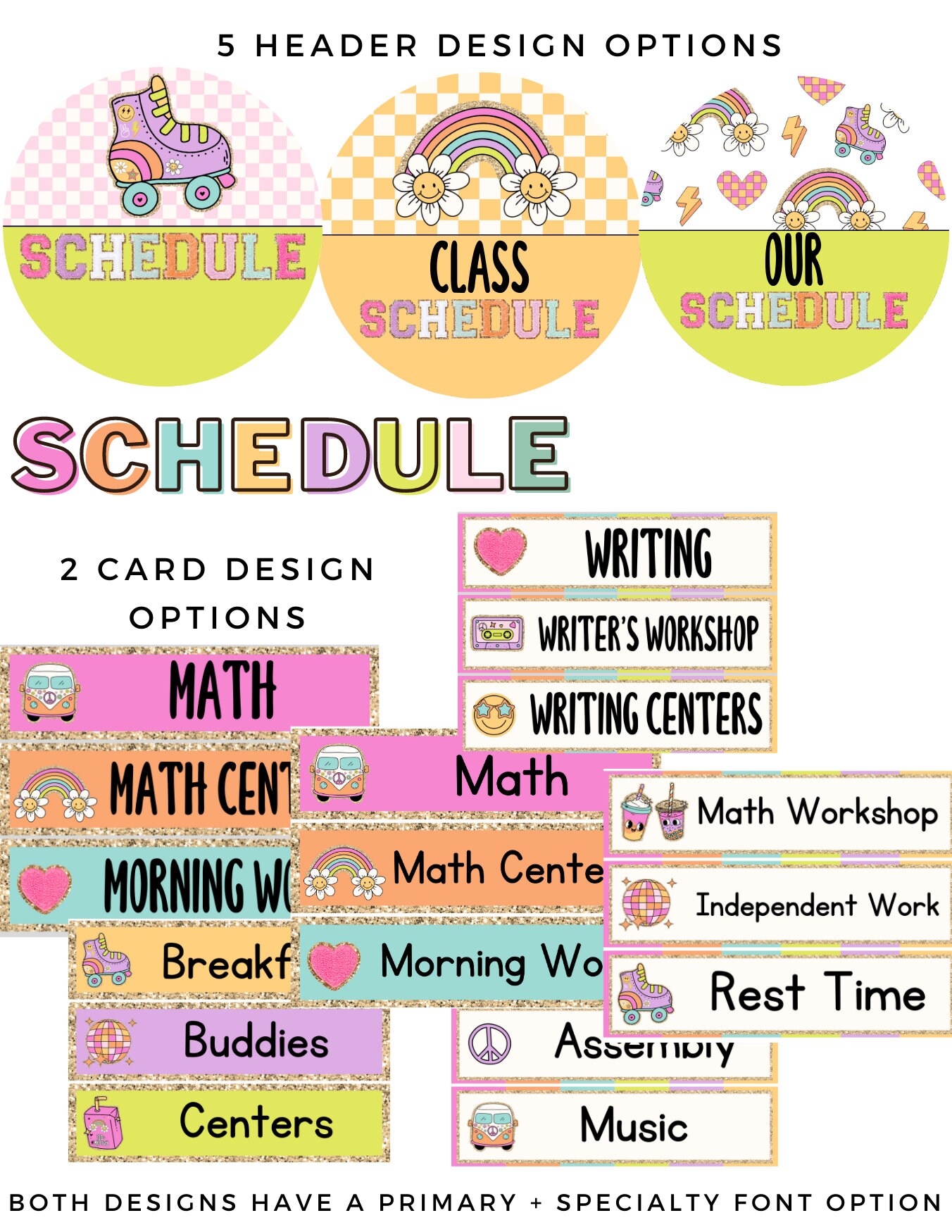 Disco Era Classroom Schedule [editable] - Etsy