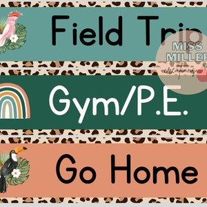 Boho TROPICS Classroom Schedule [editable] - Etsy