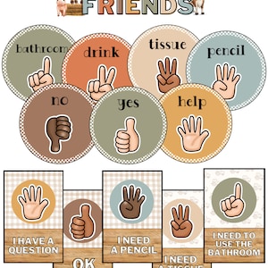 Farm Friends Hand Signals Classroom Posters [editable] - Etsy