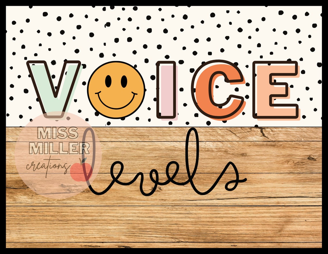 Groovy Boho Voice Level Classroom Posters editable - Etsy