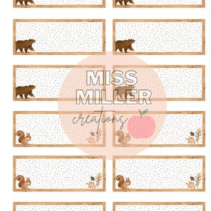 Woodland Classroom Supplies Labels [editable] - Etsy