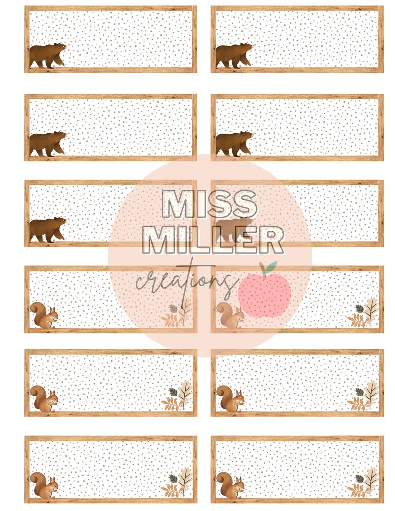 Woodland Classroom Supplies Labels editable - Etsy