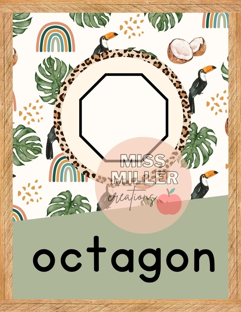 Boho Tropics Classroom Shape Posters - Etsy