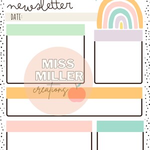 Pastel Boho Rainbow Classroom Newsletter [editable] - Etsy