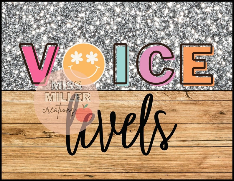 Groovy Glitter Voice Level Classroom Posters - Etsy