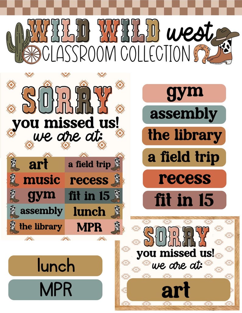 Wild Wild West Where Are We Classroom Door Sign [editable] - Etsy
