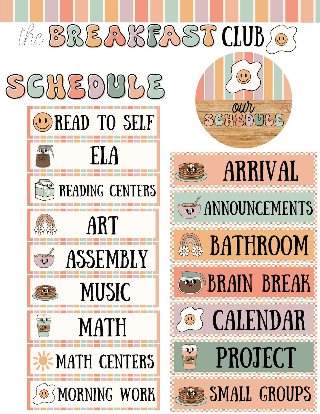 The Breakfast Club Classroom Schedule [editable] - Etsy