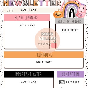 Modern Halloween Newsletter Template [editable] - Etsy